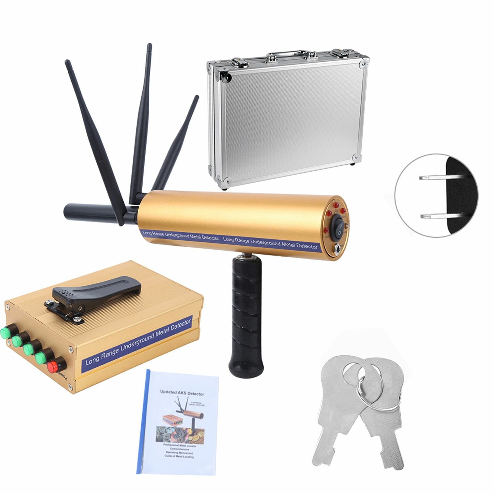 AKS Портативный металлоискатель с зарядным аккумулятором для поиска сокровищ, золота, серебра и драгоценных камней