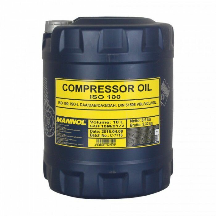 Масло компрессорное MANNOL COMPRESSOR OIL ISO 100 10л 1495