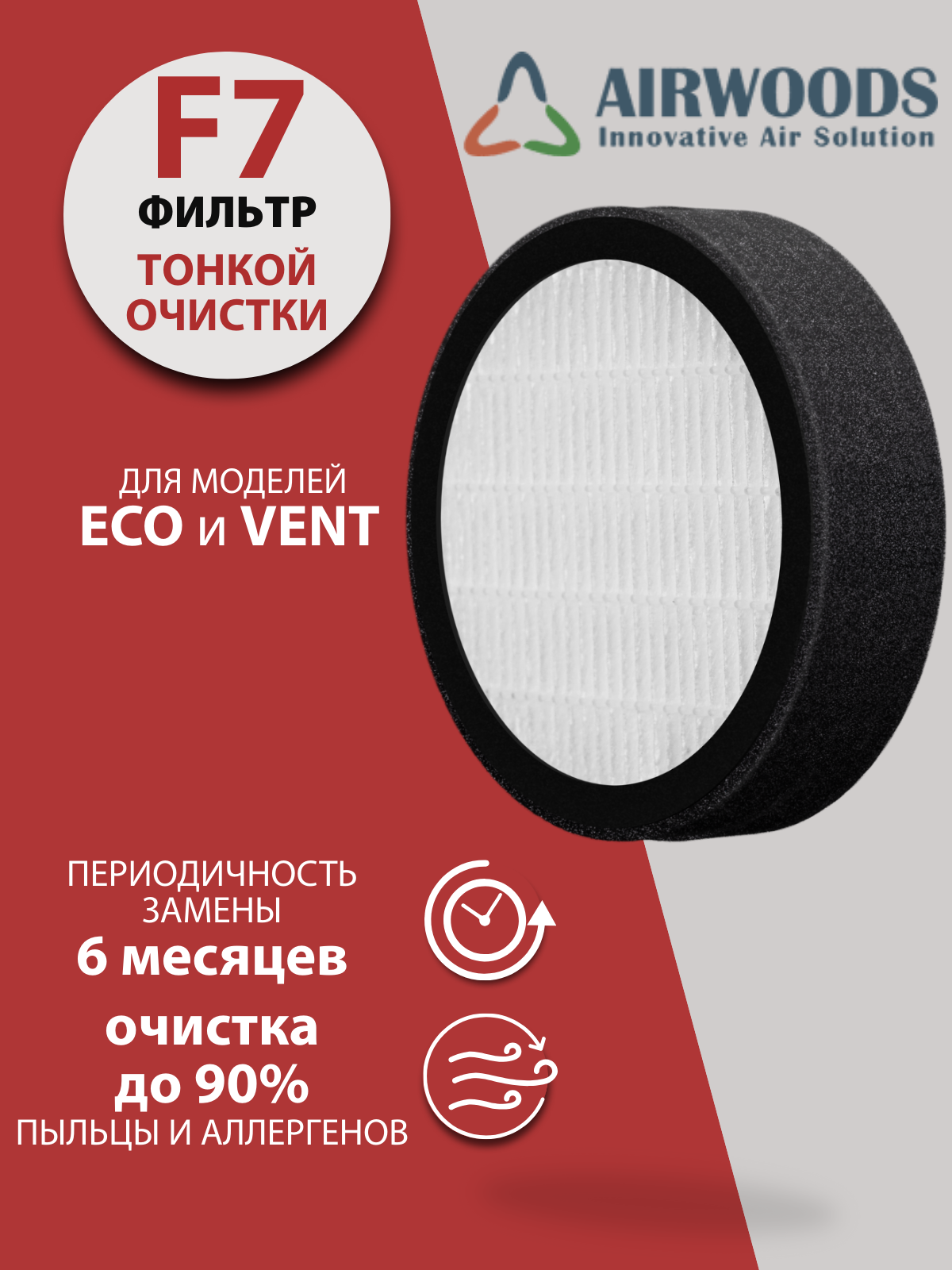 Фильтр тонкой очистки F7 для бризера и рекуператора AirWoods