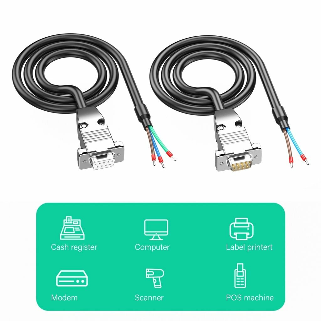 Аудиоаксессуары+Металлический кабель DB9-RS485 с клеммным кабелем для передачи данных-5 м-разъем DB9 38 контактами