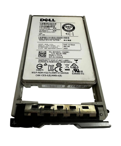 Жесткий диск Dell 0HX5K5 960Gb SAS 2,5" SSD