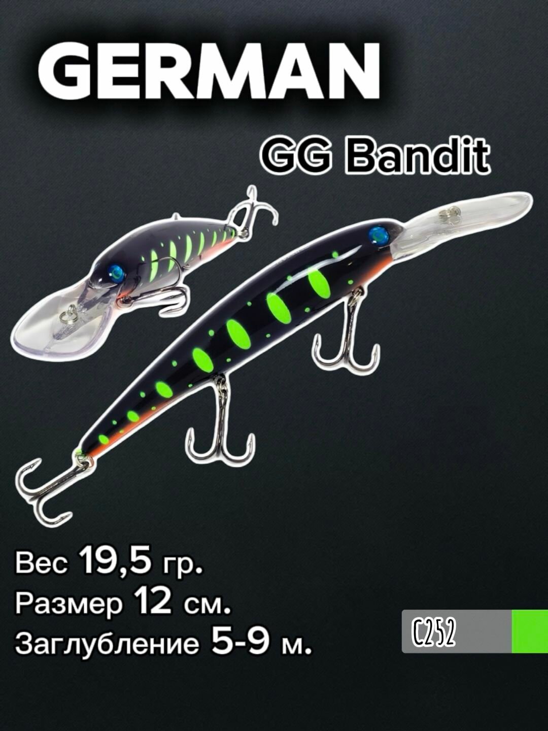 Воблер для троллинга Bandit 120мм 19.5гр. GG German Bandit C252