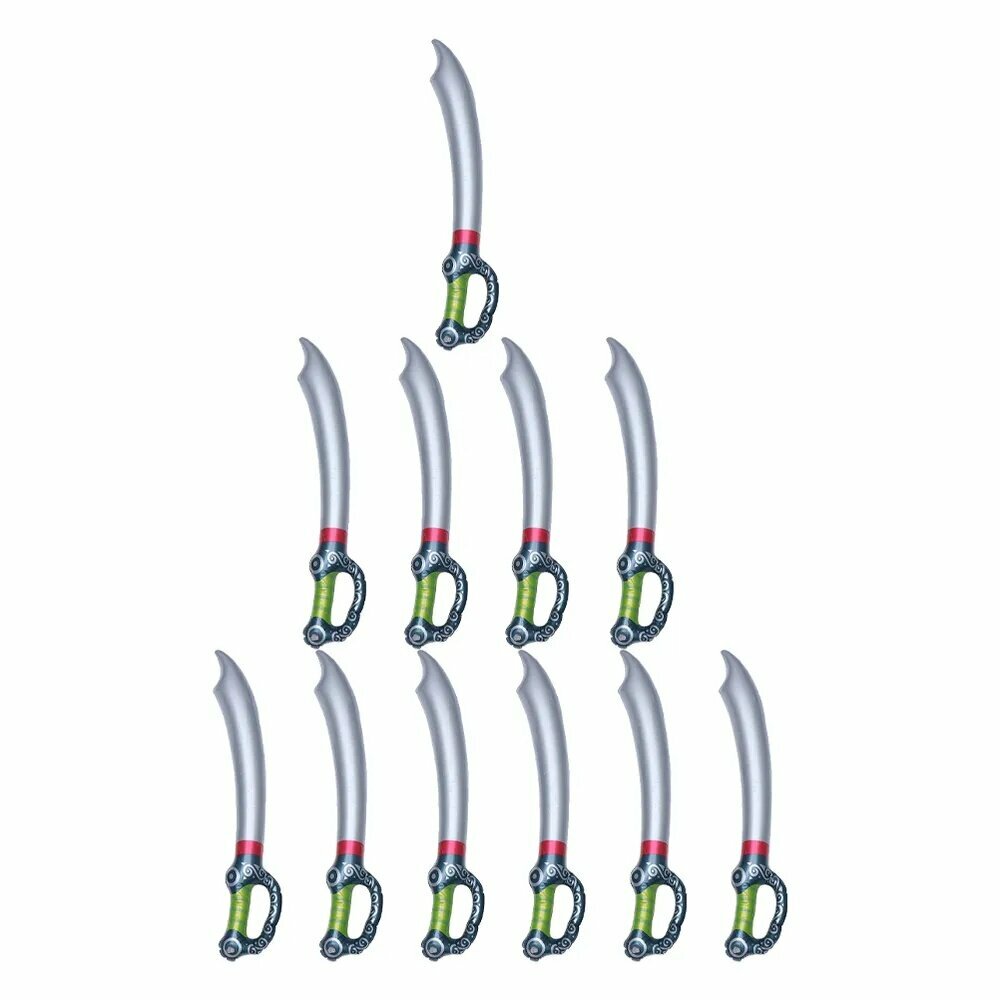 Театральное оружие в виде надувных сабель, комплект из 12 предметов, длина 70.00 см