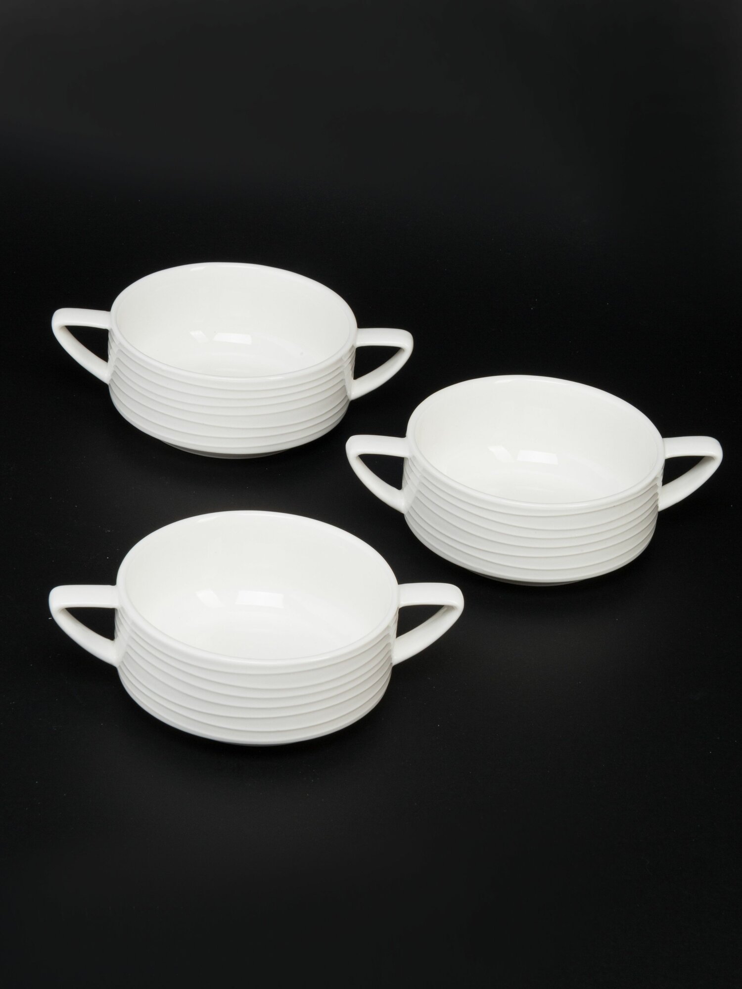 Бульонница 320мл фарфоровая 3 штуки