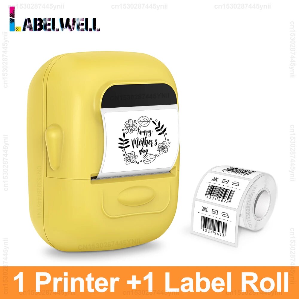 Labelwell P50 Мини Термопринтер Этикеток Yellow Printer