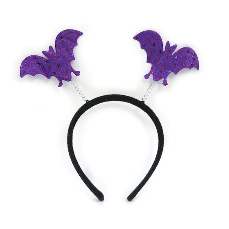 Хэллоуинские обручи для волос с привидениями, летучими мышами и пауками, Фиолетовая летучая мышь