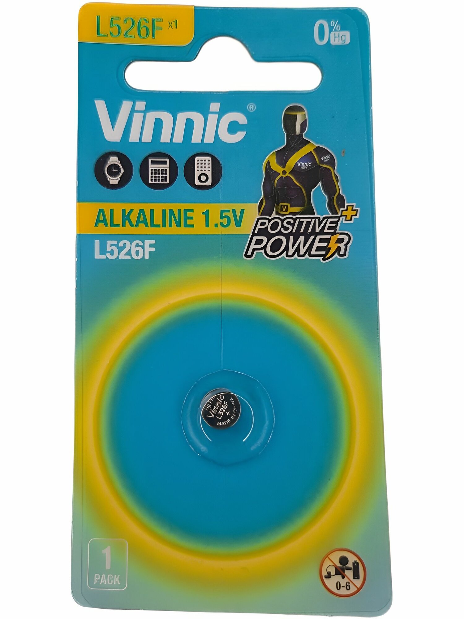 Батарейка часовая VINNIC L526/527 (319, LR64) щелочная (алкалиновая) бл/1