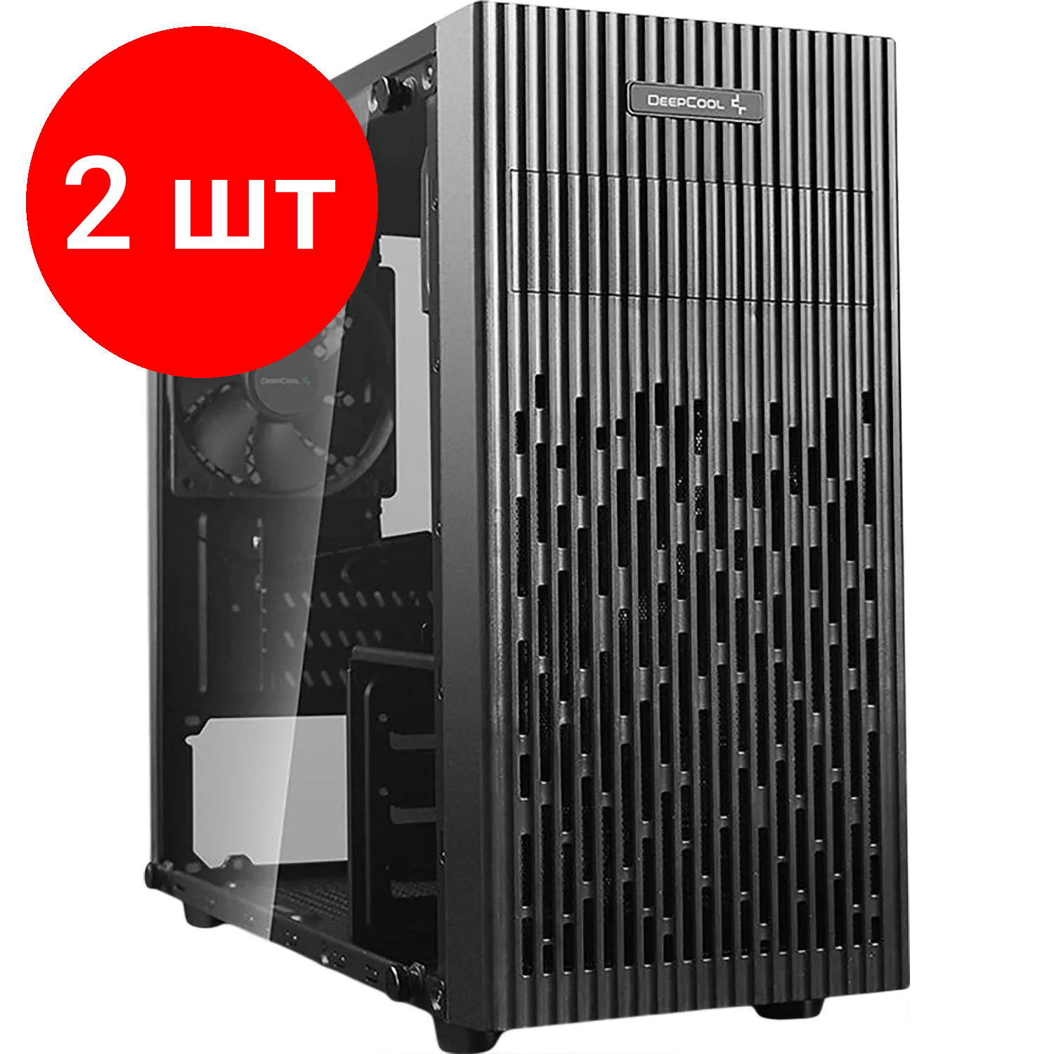 Комплект 2 штук, Корпус Deepcool MATREXX 30 чер. безБП mATX 1x120mm USB2.0x3.0 audio bott PSU