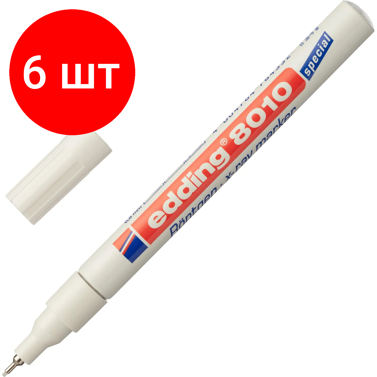 Комплект 6 штук, Маркер лаковый EDDING E-780/3 синий 0.8мм, мет. корп