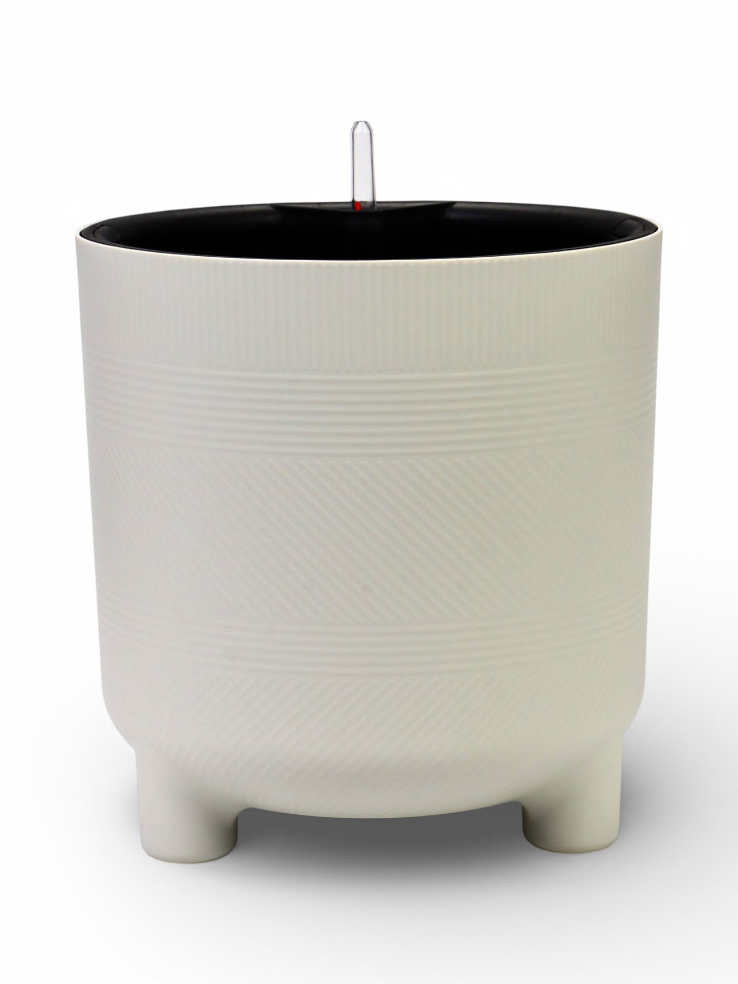 Кашпо для цветов «Шэнк», 13.5 л, d=27.5 см, h=28.7 см, пластиковое, с автополивом, со вставкой, на ножках, белое