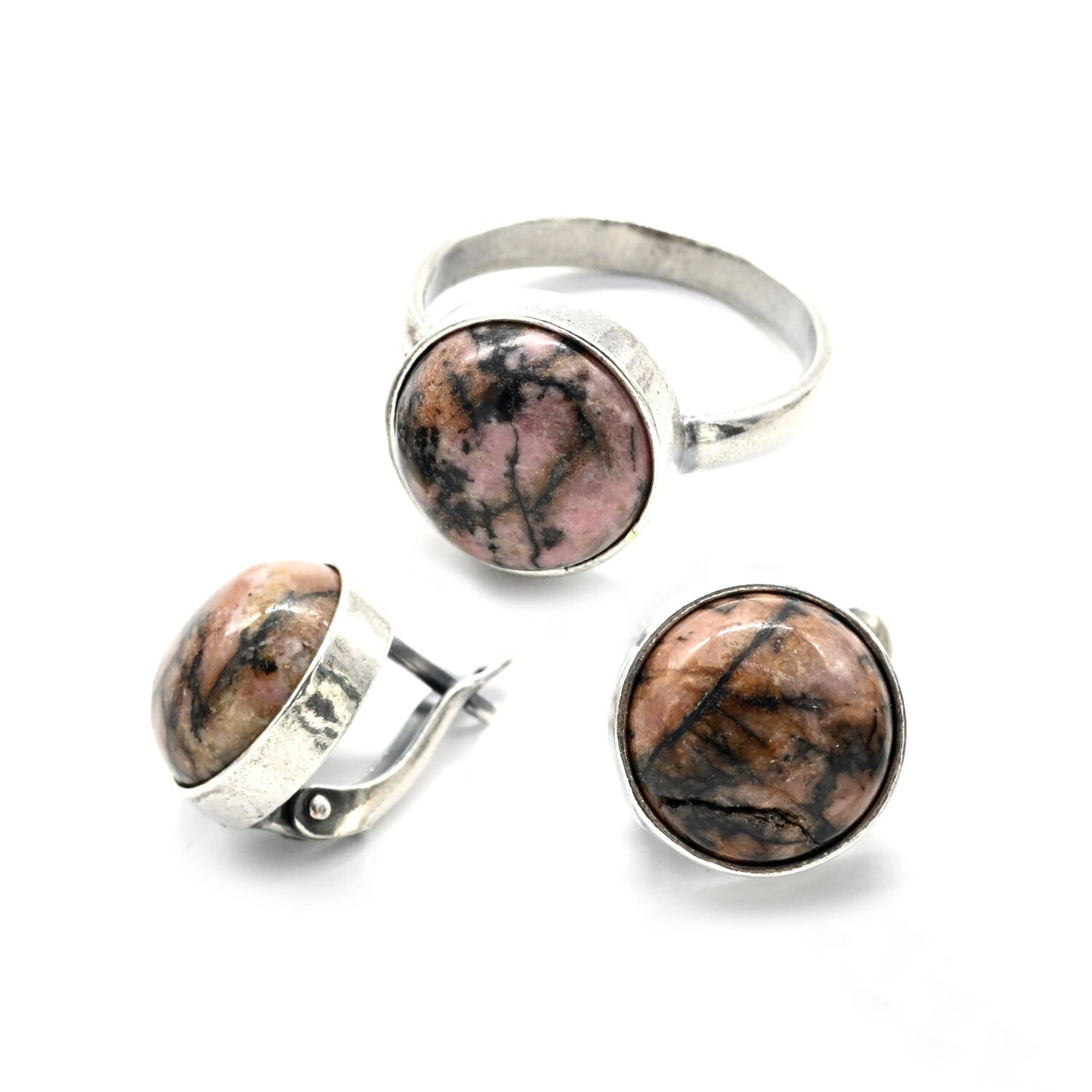 Комплект бижутерии: кольцо, родонит