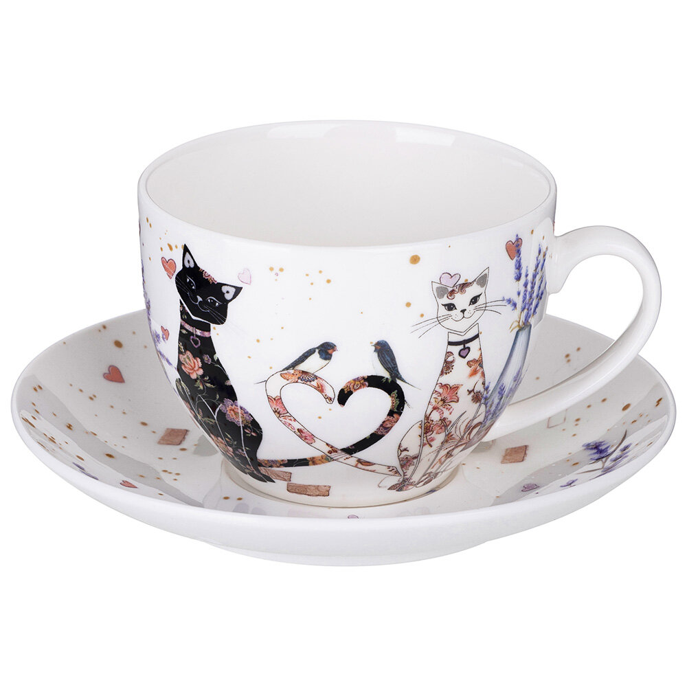 Чайная пара lefard лавандовые коты 275 мл KSG-425-171