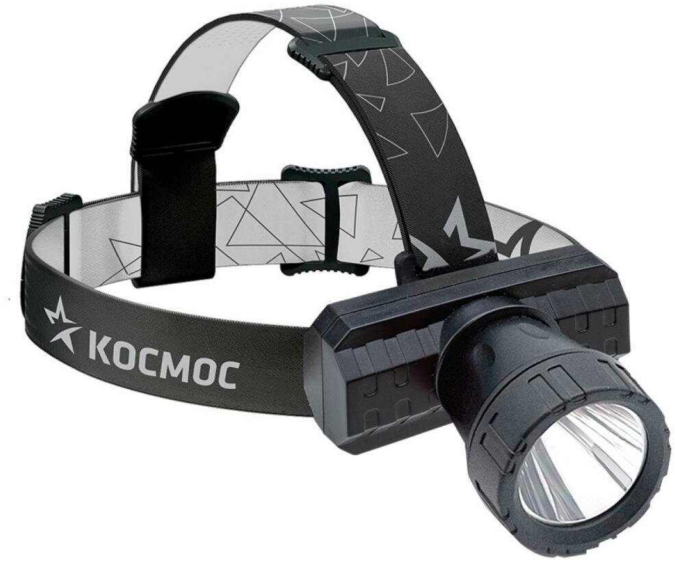 Фонарь космос Head3W LED налобный аккум 3Вт ХРЕ, литий1000mAh, зарядка от micro USB, шнур в комплект