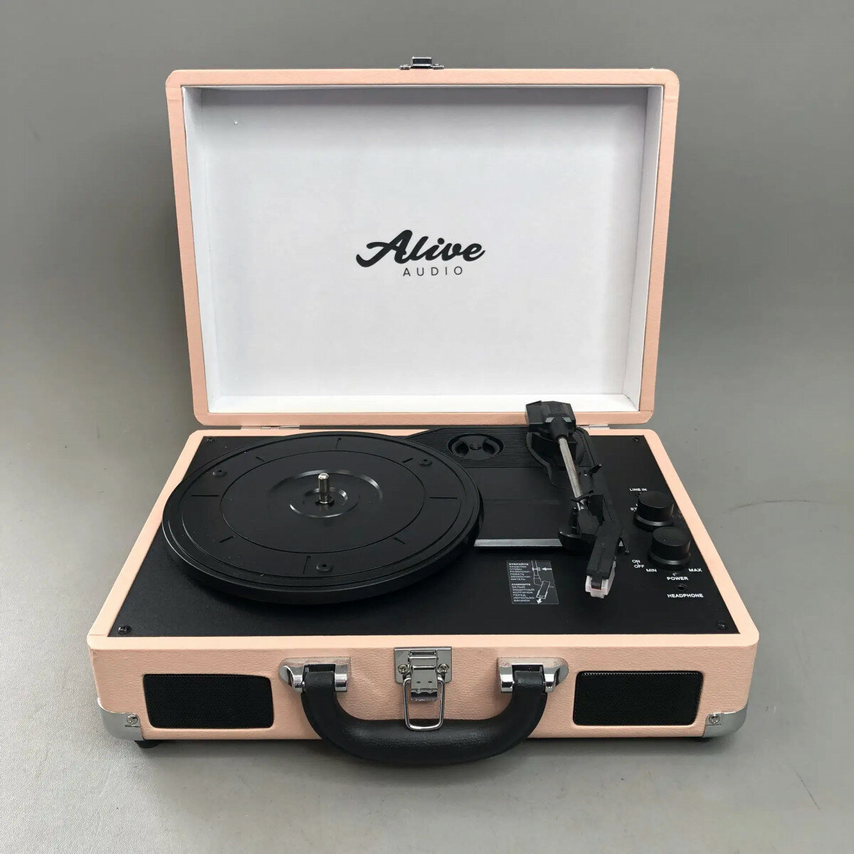 Виниловый проигрыватель ALIVE AUDIO Glam, ручной, розовый glm-01-bu