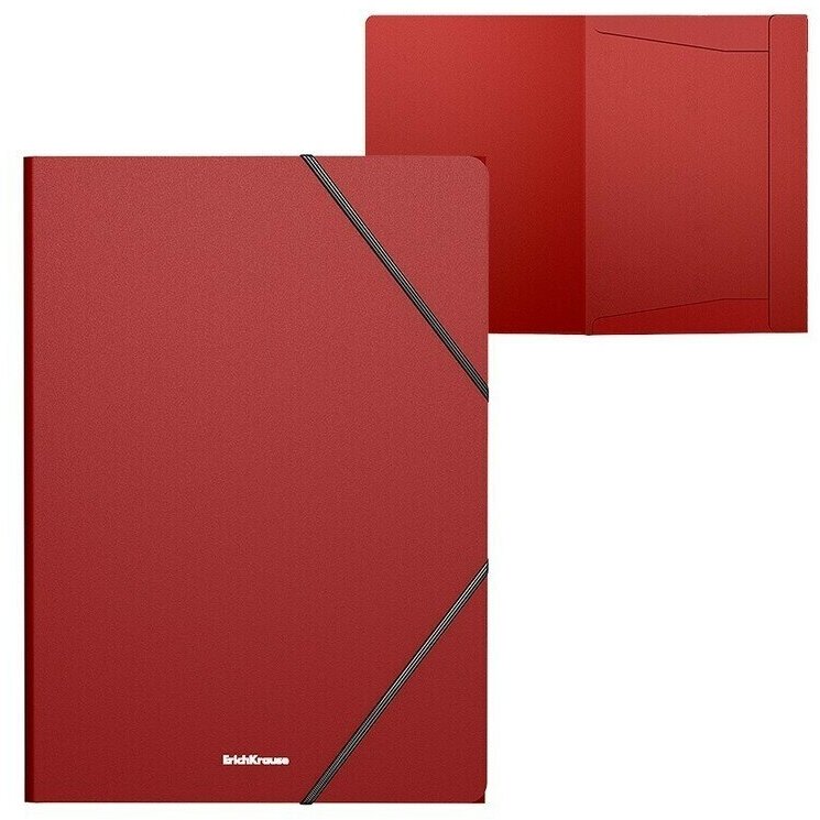 Папка на резинках пластиковая ErichKrause Matt Classic, A4, красный
