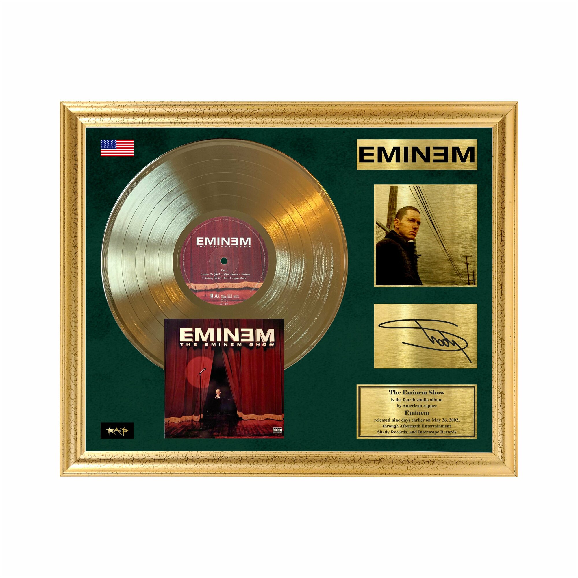 Eminem - The Eminem Show золотой винил в рамке 45х55