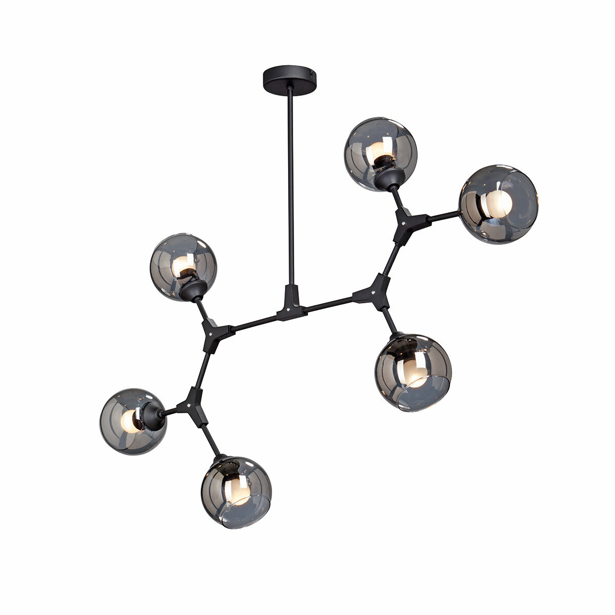 Потолочная люстра Vitaluce V4823-1/6PL, 6хE27 макс. 60Вт черный матовый