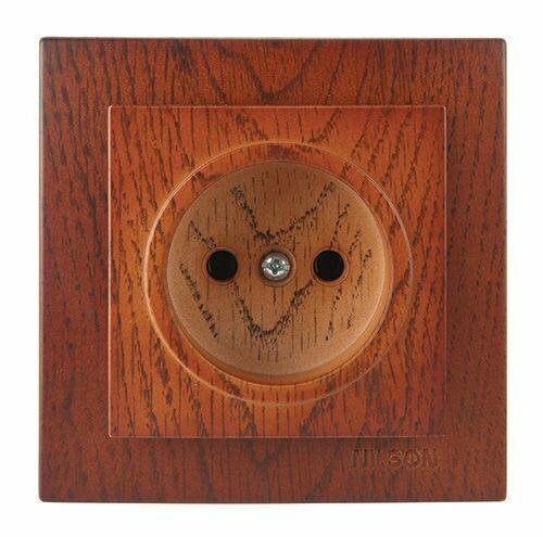Розетка внутренняя под тёмное дерево