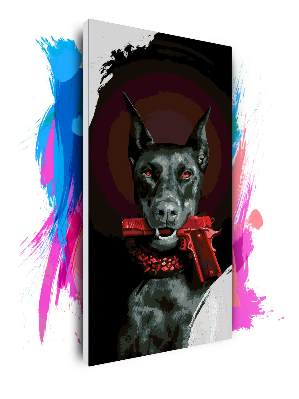 Картина по номерам на холсте Доберман Red, 30 х 60 см