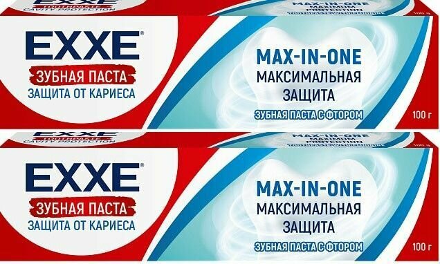 EXXE Зубная паста Максимальная защита от кариеса Max-in-one 100г, 2 шт