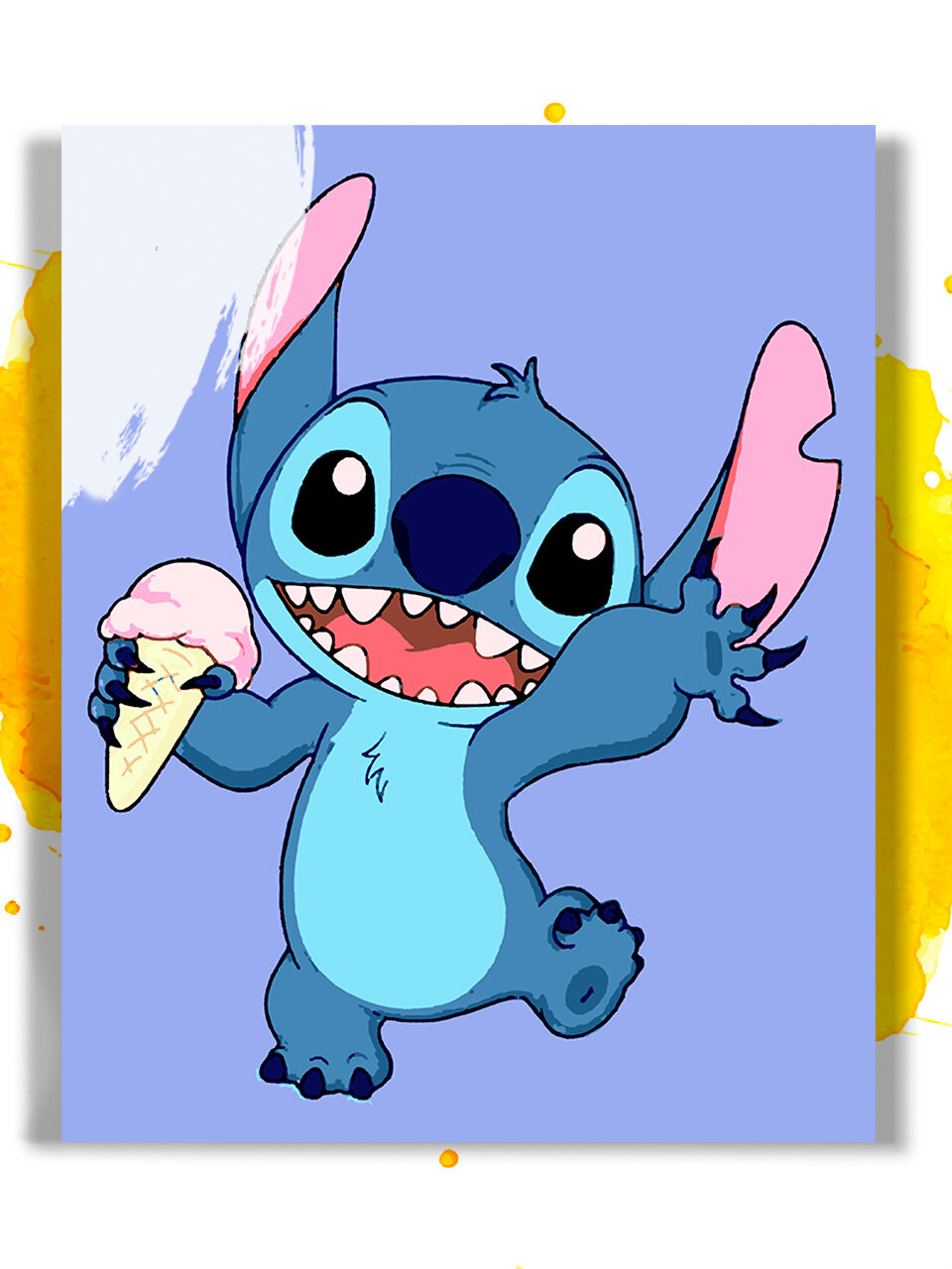 Картина по номерам на холсте Стич с мороженым, 40 х 50 см