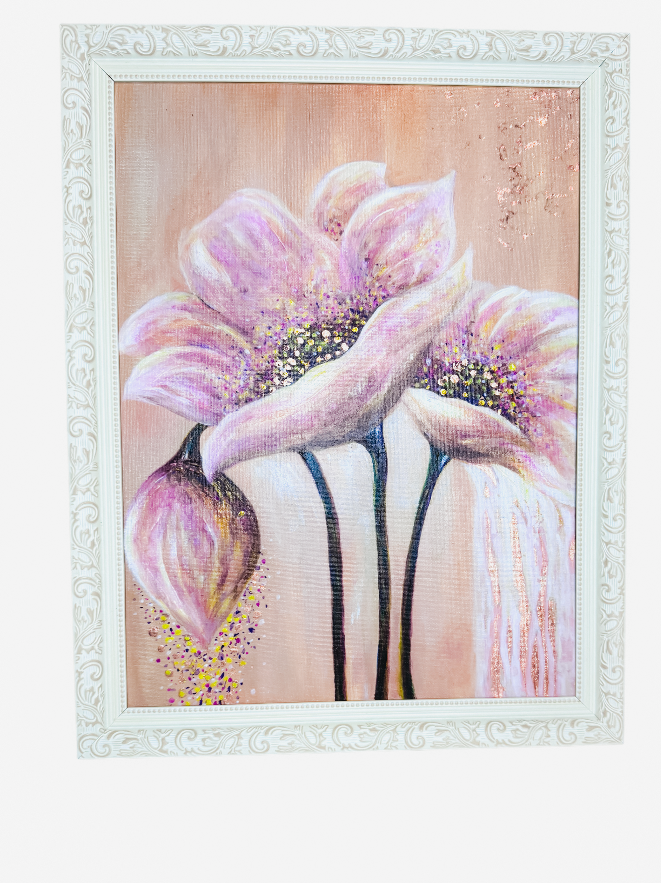 Картина интерьерная, ручная работа 40x30 см, акрил, поталь