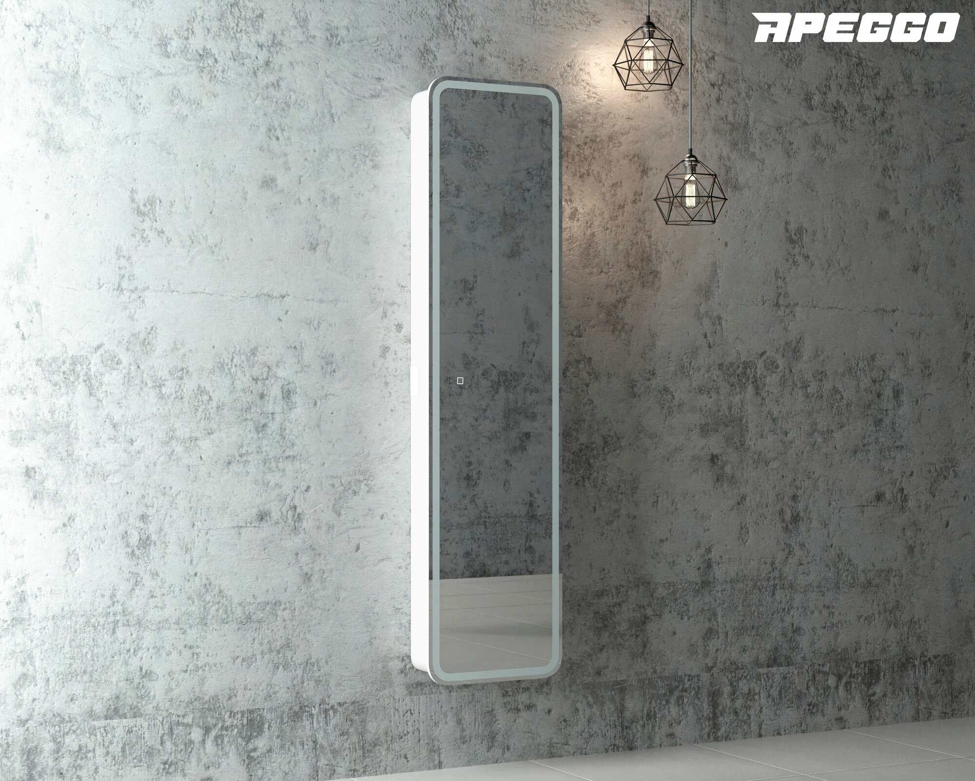 Зеркало-шкаф Apeggo Palmira Led 400х1600х180 с розеткой