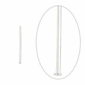 Пины со шляпкой, 19х0.511мм, базовый материал - латунь, посеребренные, 100 шт.