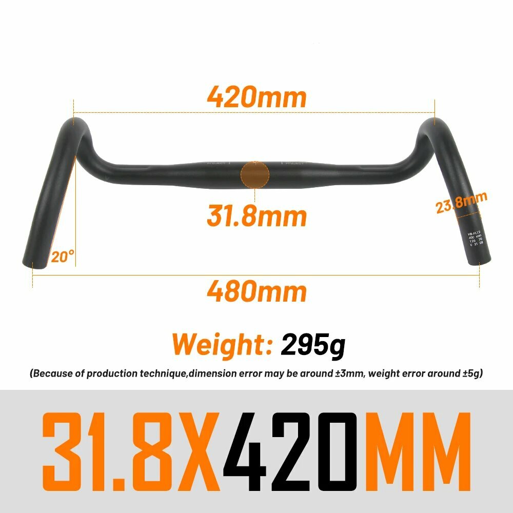 UNO HB-FL12 Алюминиевый велосипедный руль 31.8x400/420/440/460 мм Black 420MM