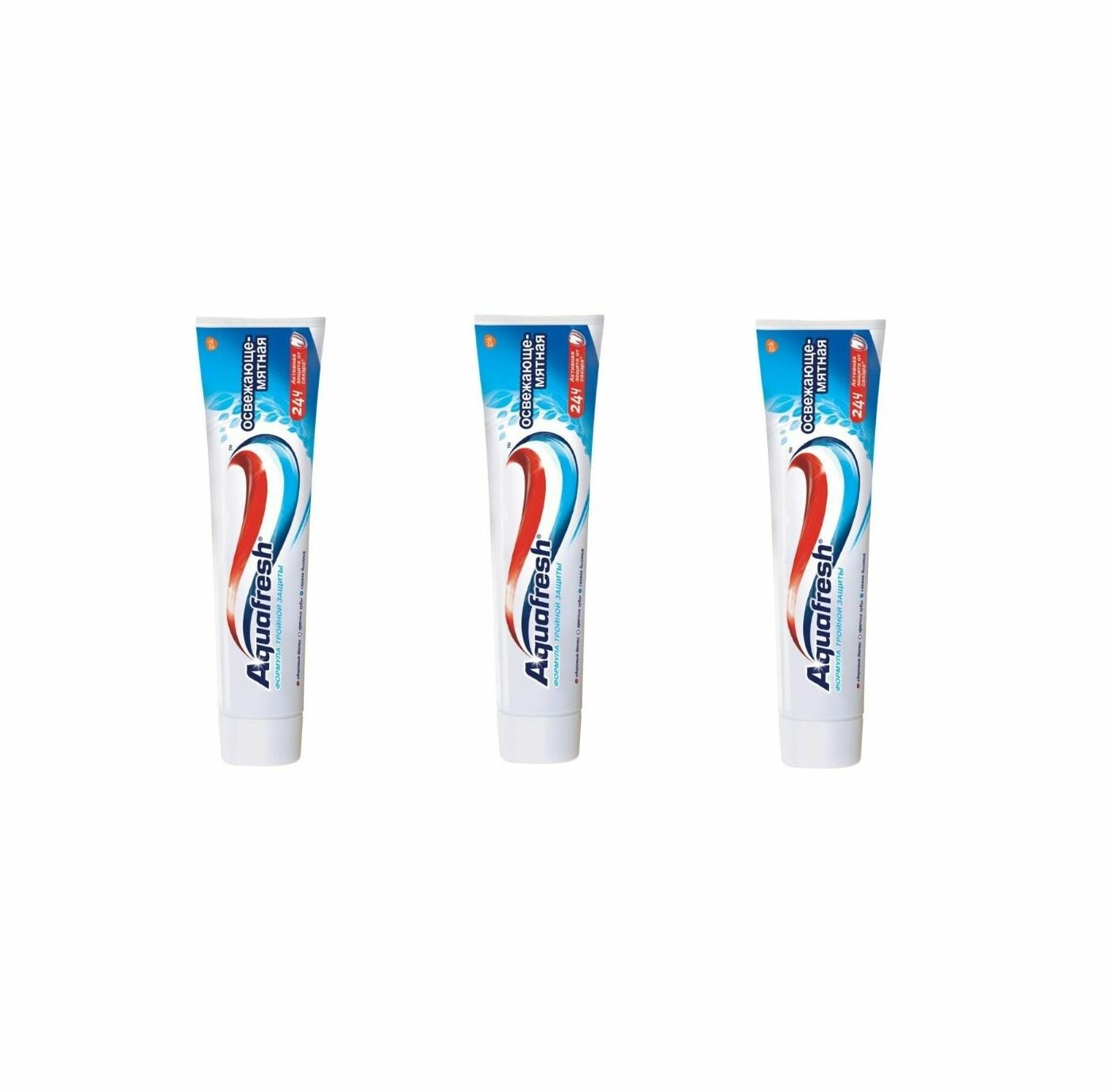 Aquafresh Зубная паста З+ Освежающе-мятная, 100 мл, 3 шт