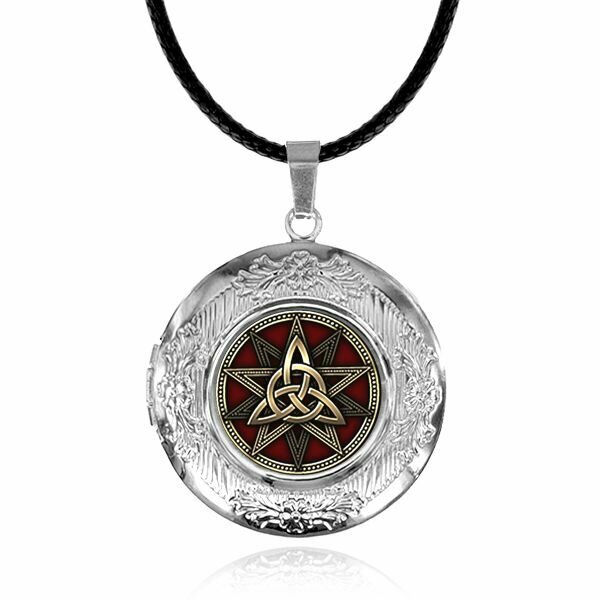 Подвеска на шею женская и мужская аромакулон с оберегом Трикветр. Защитный ароматический амулет на шнурке