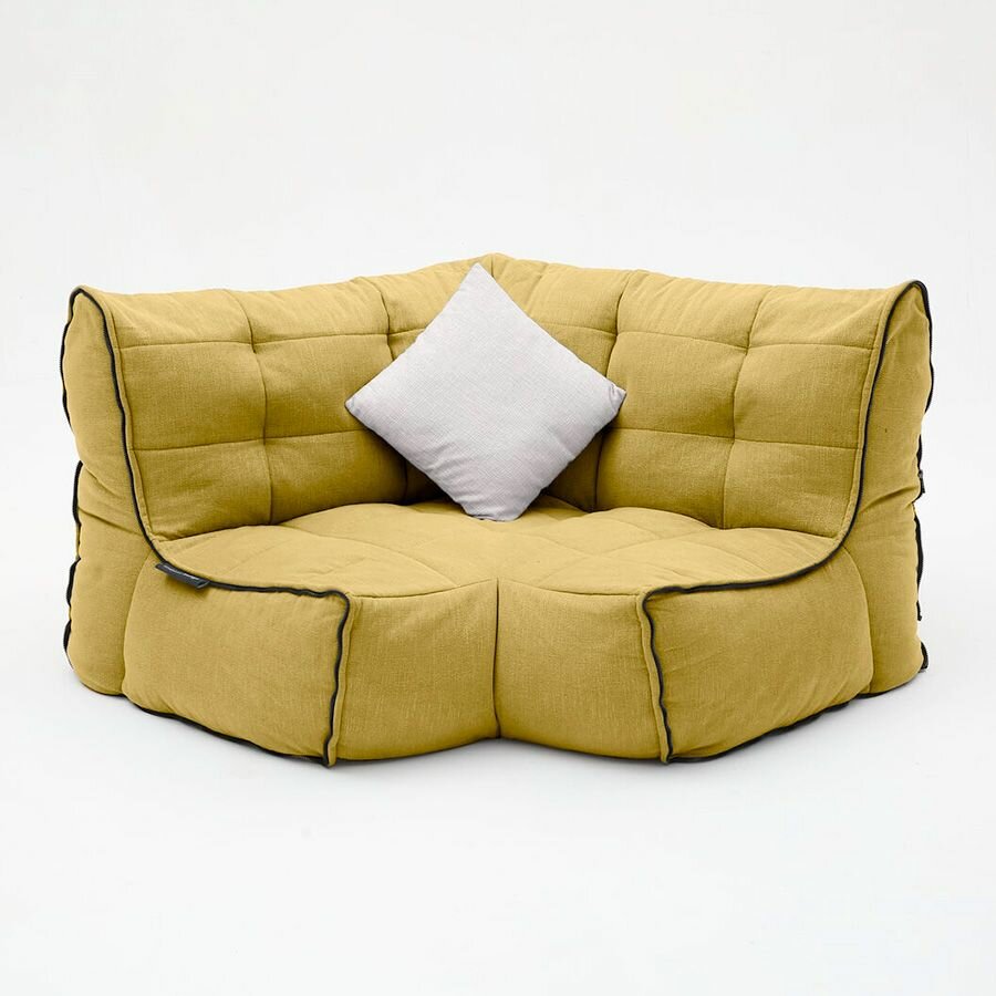 Угловая секция для модульного дивана Twin Modular Corner - Yellow Shine (шенилл, желтый) - возможность собрать диван под свой размер