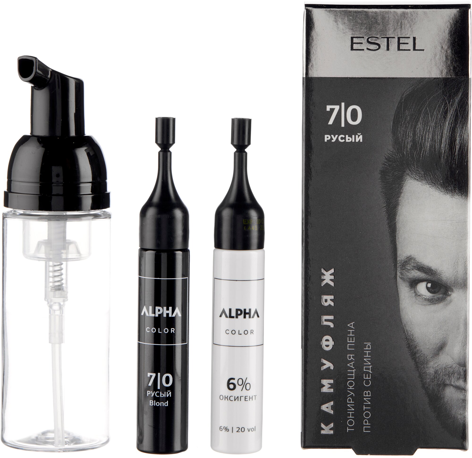 ESTEL Alpha Homme тонирующая пена против седины Камуфляж, 7/0 русый, 10 мл