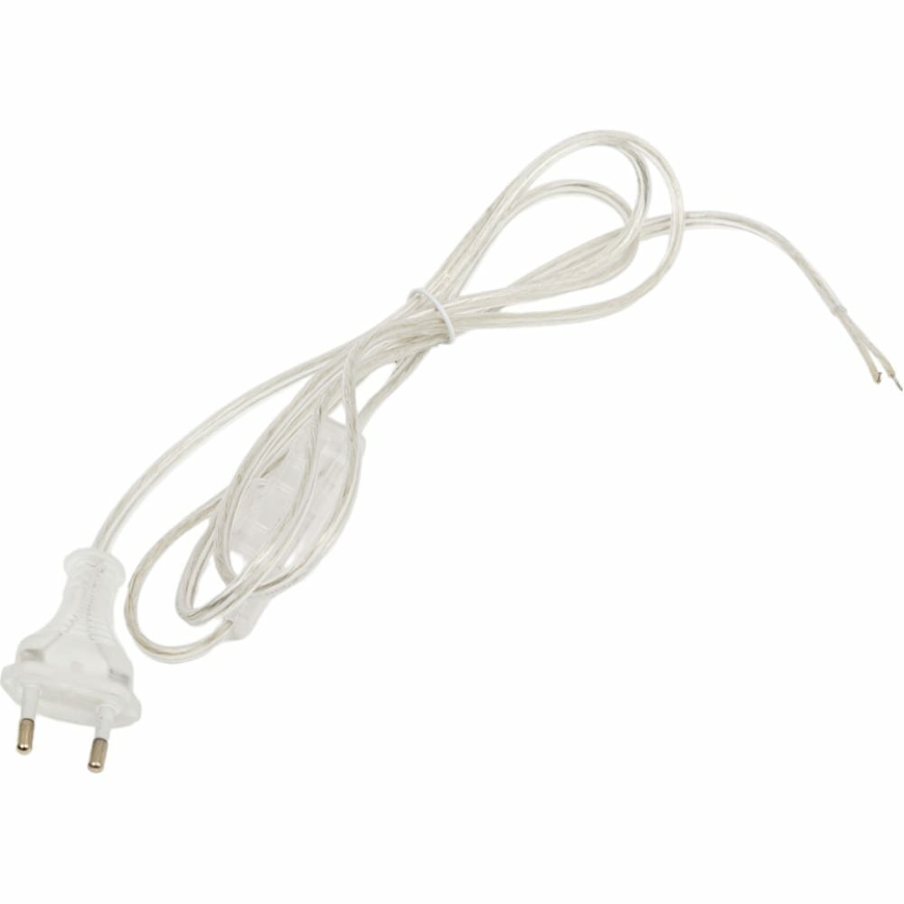 Шнур Navigator NPS-FS-170-2x0.5-TR, 1,7 м, с клавишным выключателем, прозрачный, полипропиленовый корпус