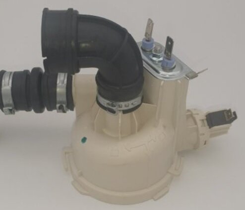 ТЭН в сборе с улиткой 1200W посудомоечной машины Midea, D80мм, с патрубками,17476000001421, 49037518