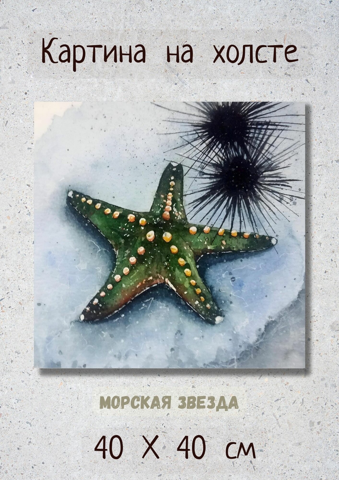 Картина в морском стиле - "Морская звезда" 50х50
