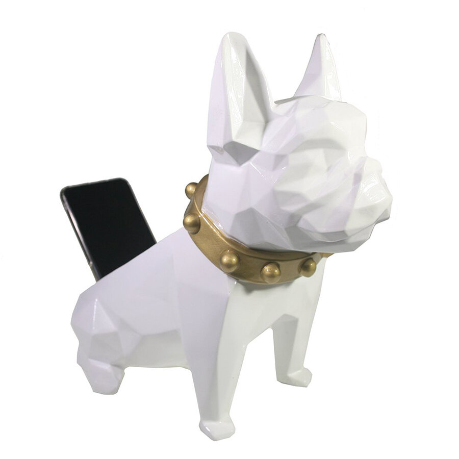 Подставка для мелочи Французский бульдог, цв. белый 31х17х27см KSMR-713797/I108