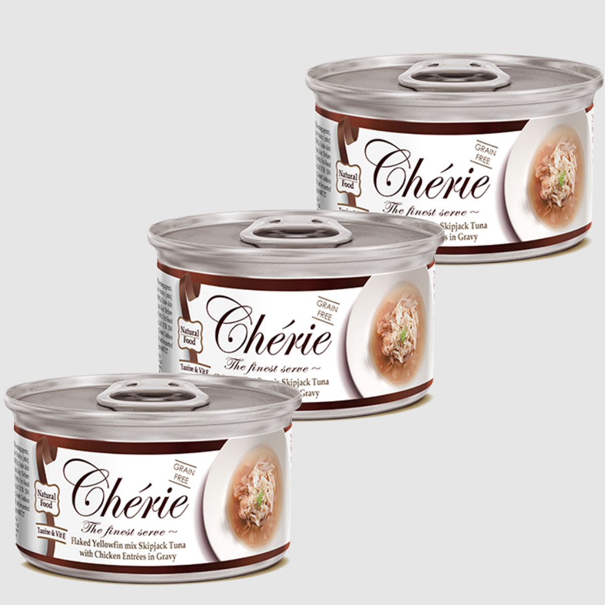 PETTRIC Консервы Cherie тунец С курицей В подливе 80г*3шт
