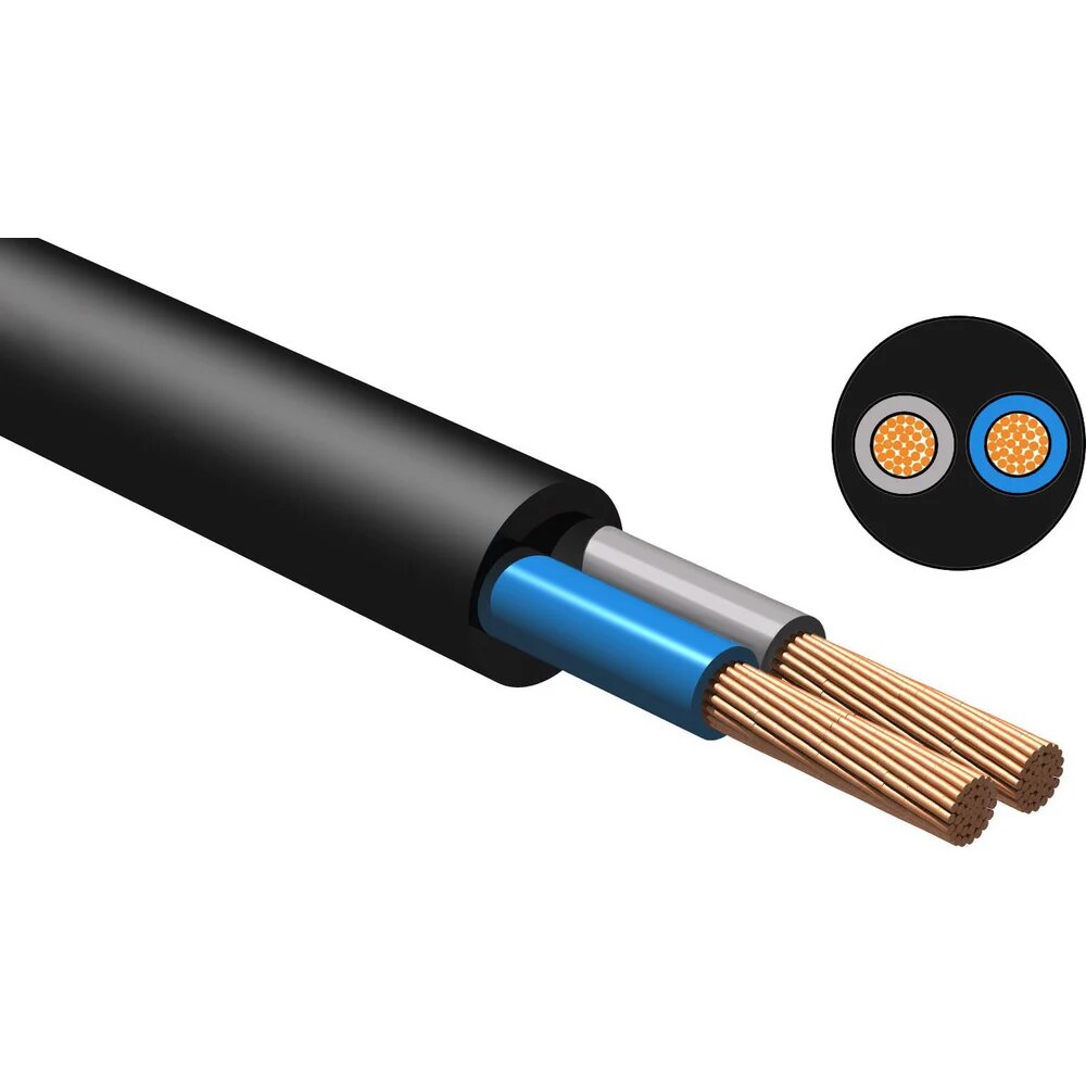 Кабель кгтп-хл NVO с медными жилами и термоэластопластовой оболочкой для эксплуатации при температуре от -60 до 50 градусов, 0,75 мм², 2 жилы