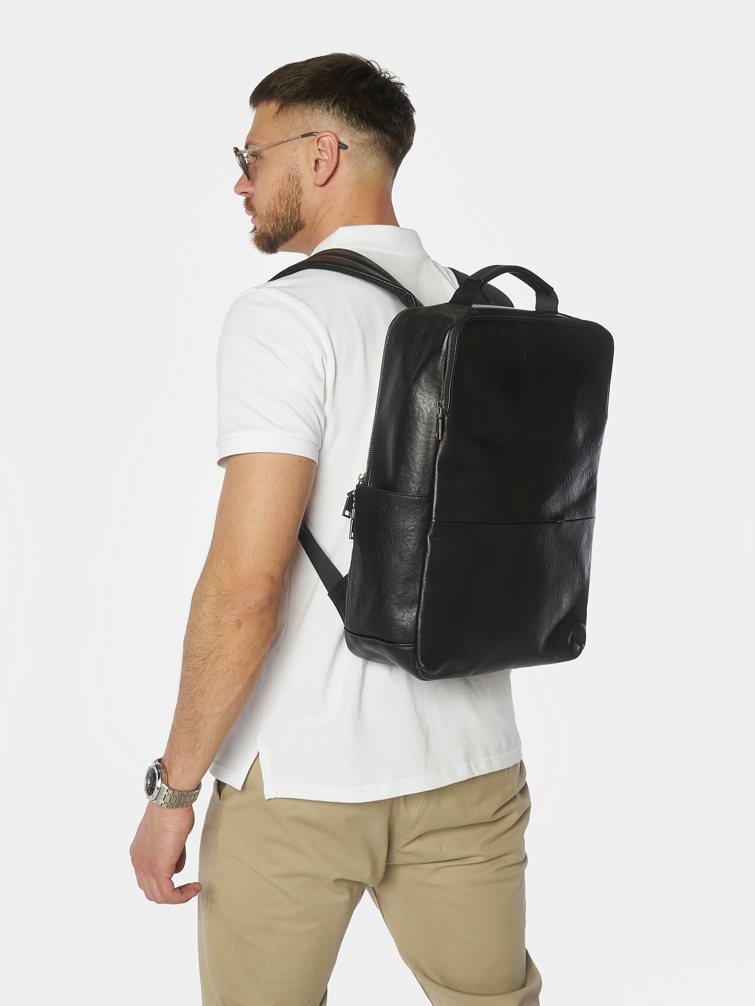 Городской рюкзак мужской из натуральной кожи Bristan Wero портфель для документов