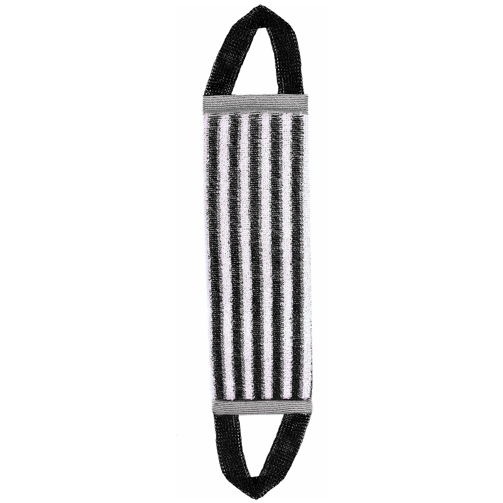 Мочалка массажная Eva Mens, длинная, размер: 36x12cм, цвет: белый и черный