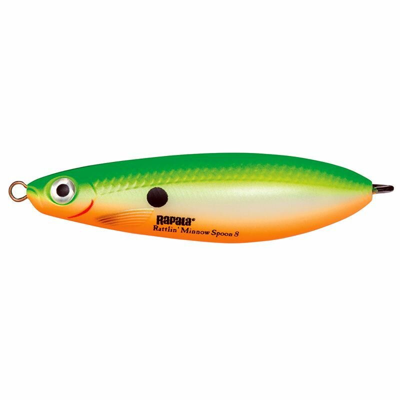 Блесна незацепляйка Rapala Minnow Rattlin Spoon 08 /GSU, Арт. RMSR08-GSU