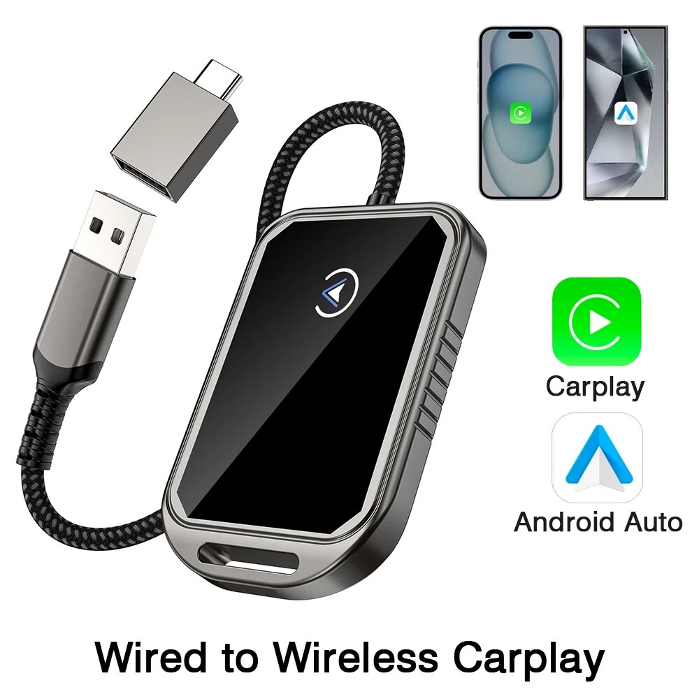 2 в 1, проводной к беспроводному Carplay Android Auto Mini Box Dongle, беспроводной адаптер Carplay для Toyota Mazda Chevrolet Ford Hyundai