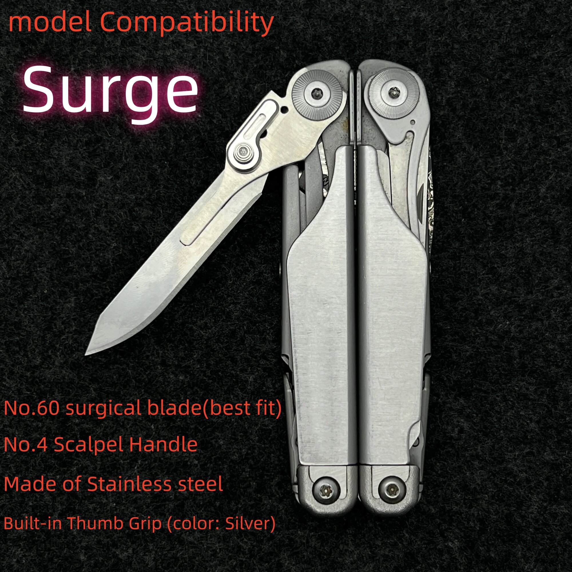 Запчасть для ножа Leatherman Surge, рукоятка скальпеля из нержавеющей стали