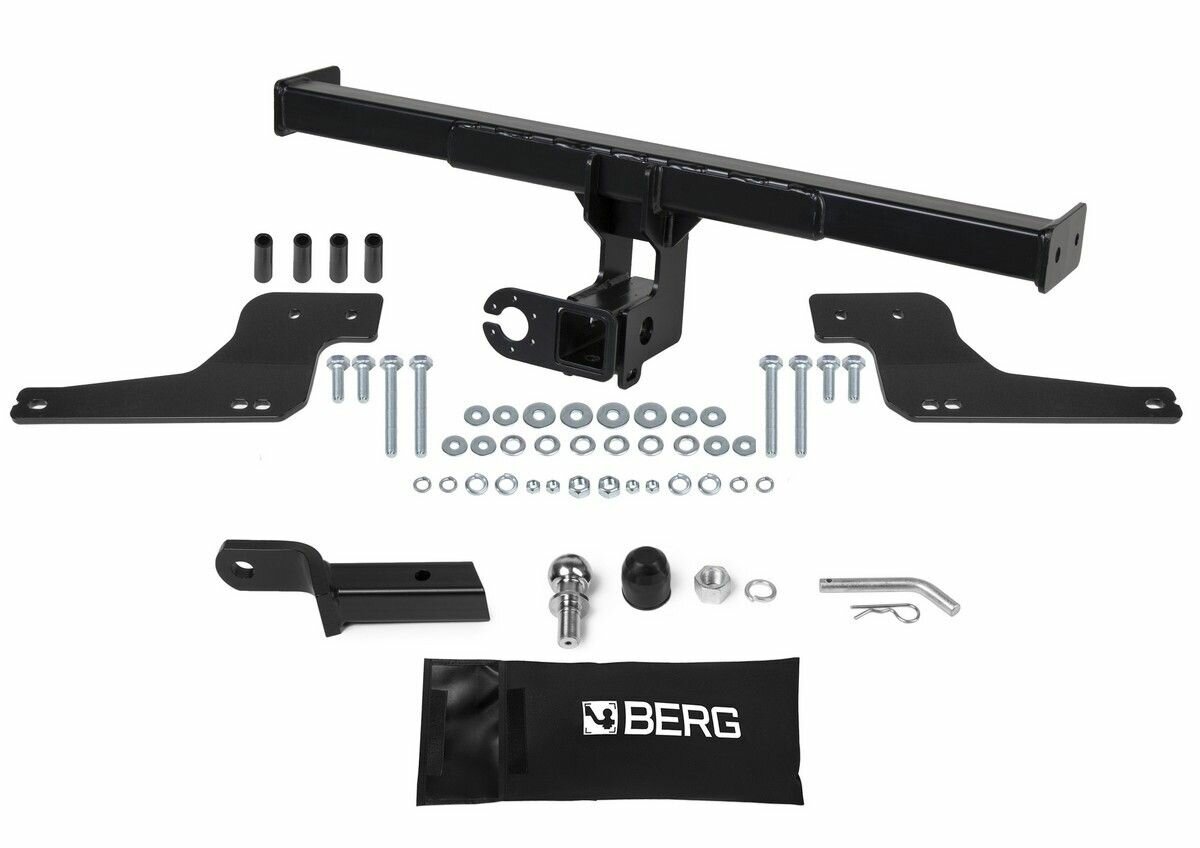 Фаркоп с элект. Smart, под квадрат для Nissan Terrano/Renault Duster/Kaptur, шар E, 1200/75 кг, F.4711.002, Berg (паспорт, сертификат)