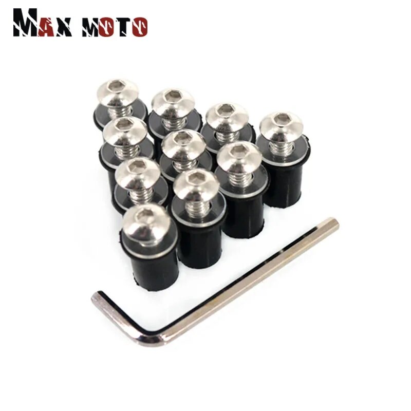 Болты и гайки для лобового стекла мотоцикла HONDA CBR 600 RR F4i F4 CB1000R VFR 800 CBR1000RR CRF250L 5 мм 10 шт.