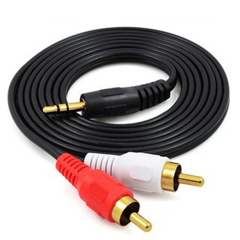 Аудиокабель Vention 3.5мм - 2RCA, 1.3м, черный