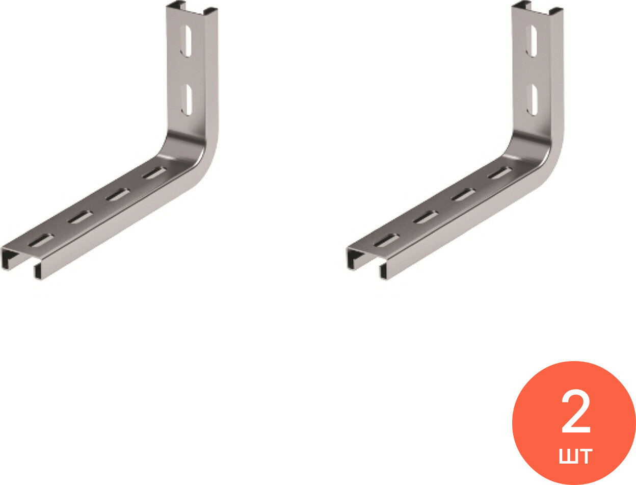 Консоль для кабельных лотков DKC / ДКС DW BBC3040 для монтажа трассы с малой нагрузкой, толщина металла 2.5мм, длина основания 400мм / крепеж (комплект из 2 шт)