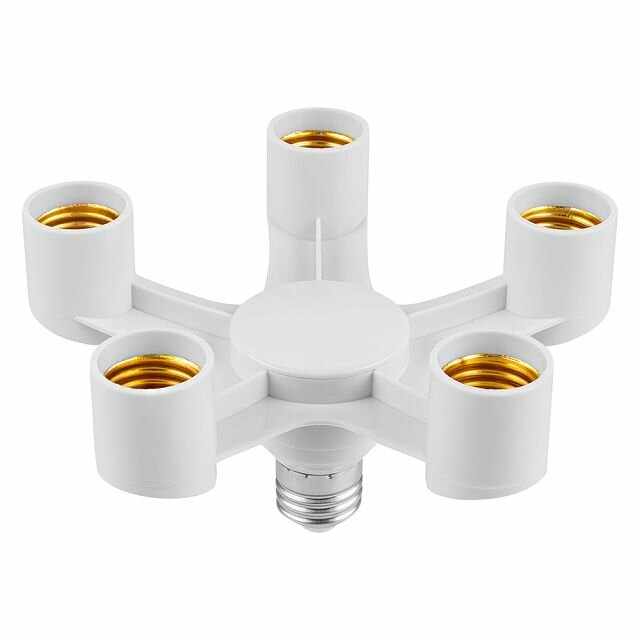 TDM патрон разветвитель 5хЕ27 белый для подключения нескольких ламп в светильниках