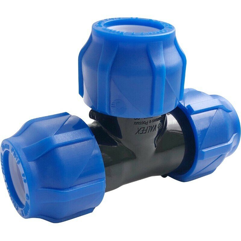 Тройник ПНД Valfex компрессионный 63х63х63 мм Valfex 1210012636363